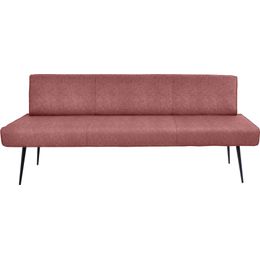 K+w Komfort & Wohnen Essbank, B:200cm H:87cm T:62cm, rot, K+W KOMFORT & WOHNEN, Sitzb&auml;nke, "Giacomo I Polsterbank", Metallf&uuml;sse in schwarz, wahlweise in der Breite 200cm