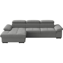 Sit & More Ecksofa SIT & MORE, B:260cm H:73cm T:174cm, grau, 100% Polyester, Wohnzimmer, Sofas, "Viola, L-Form, B: 260 cm", optional Schlaffunktion,inkl