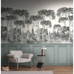 Livingwalls LIVING WALLS Fototapete "The Wall 4 Botanic &ndash; Malerische Baumlandschaft Vlies-Fototapete", B/L: 2,65m x 2,8m, Rollen: 1, grau, Schlafzimmer, Tapeten,