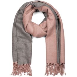 styleBREAKER Damen Schal "2-Farbiger Schal mit Fransen", braun, Modisch, Obermaterial: 70% Viskose CV. 30% Wolle WO., Modet&uuml;cher