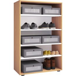 Schuhschrank Vcm, B:70cm T:37cm, braun, Obermaterial: 100% Holz Wood., Flur, Schr&auml;nke, "XXL Holz Gro&szlig;er Schuhschrank Schuhregal Lona 5"