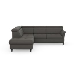 Sit & More Ecksofa SIT & MORE, B:252cm T:216cm, grau, 100% Polyester, Wohnzimmer, Sofas, "Marano L-Form", inklusive Kopfteilverstellung, optional Schlaffunktion
