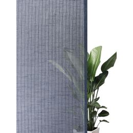 Gardine Bruno Banani, B:135cm H:145cm, blau, Polyester, Wohnzimmer, Gardinen, "Lazlo", Leinenoptik mit Leinen, Streifen, pflegeleicht, Wohn -und