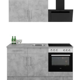 Wiho-K&uuml;chen Pantryk&uuml;che WIHO K&Uuml;CHEN, B:160cm T:60cm, grau, Komplettk&uuml;chen-Sets, "Cali", wahlweise mit E-Ger&auml;ten, Breite 160 cm