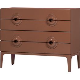 Sideboard Woood, B:110cm H:89cm T:44cm, braun, Massivholz, Wohnzimmer, Sideboards, "Merge mit Eukalyptusholz und D&auml;mpfung Funktion B 110 x T 44 x H