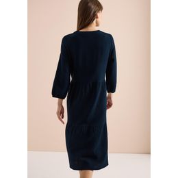 Cecil Damen Midikleid, blau, Gr. XXL, unifarben, Web, 100% Baumwolle, Kleider, knielang