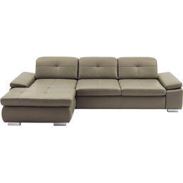 Ecksofa DIE PLANBAR, B:309cm H:85cm T:195cm, grau, Wohnzimmer, Sofas, "PN-IN16012 L-Form, Breite 309 cm", inkl. Sitztiefenverstellung, optional mit
