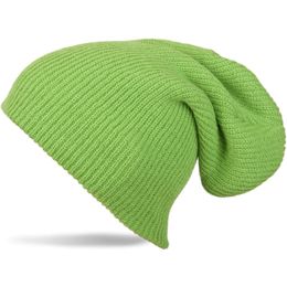 styleBREAKER Damen Strickm&uuml;tze "Feinstrick Beanie doppelt gestrickt", gr&uuml;n, Modisch, Obermaterial: 100% Polyacryl PAN., M&uuml;tzen
