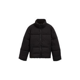 Tom Tailor Jungen Steppjacke, schwarz, Gr. 128, unifarben, Steppware, Obermaterial: 100% Polyester, Jacken, mit Stehkragen
