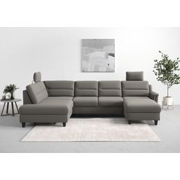 Sit & More Wohnlandschaft SIT & MORE, B:325cm H:90cm T:187cm, braun, Sofas, "Far&ouml; U-Form", inklusive Federkern, wahlweise mit Schlaffunktion und Bettkasten