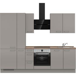 K&uuml;chenzeile Nobilia, B:270,3cm H:216,6cm T:60cm, grau, Komplettk&uuml;chen-Sets, ""Laser II", NEU: individuell anpassbar mit gratis Profi-Beratung",