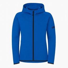 Uhlsport Damen Trainingsjacke "Kapuzenjacke ID Women", blau, Gr. M, Obermaterial: 72% Baumwolle CO(Bio). 28% Polyester Pol. recyc.., Jacken