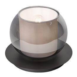 OTTO HOME Tischleuchte "Tanissa mit Doppelschirm", 1, &Oslash; 15cm H: 15cm, 1 Stk., silber, Wohnzimmer, Leuchten, runde Tischlampe, Rauchglas, &Oslash; 18 cm,