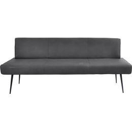 K+w Komfort & Wohnen Essbank, B:200cm H:87cm T:62cm, grau, K+W KOMFORT & WOHNEN, Sitzb&auml;nke, "Giacomo I Polsterbank", Metallf&uuml;sse in schwarz, wahlweise in der Breite 200cm
