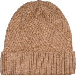 styleBREAKER Damen Strickm&uuml;tze "Strickm&uuml;tze mit Rauten Rippmuster", braun, Modisch, Obermaterial: 100% Polyacryl PAN., M&uuml;tzen