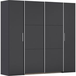 Schwebet&uuml;renschrank Rauch, B:225cm H:210cm T:59cm, grau, Holzwerkstoff, Schr&auml;nke, "Kleiderschrank Dreht&uuml;renschrank Schrank Garderobe KRONACH", mit