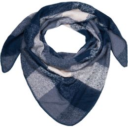 styleBREAKER Damen XXL-Schal "Web Dreiecktuch Kariert", blau, Modisch, Obermaterial: 70% Viskose CV. 30% Wolle WO., Modet&uuml;cher