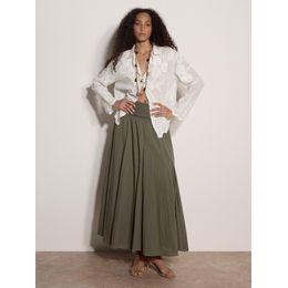 Apricot Damen Maxirock "Jersey-Bund Baumwollrock in Midi-L&auml;nge", gr&uuml;n, Modern, Gr. 36, uni, gewebt, Obermaterial: 100% Baumwolle CO., R&ouml;cke,
