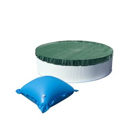 Abdeckplanen f&uuml;r Rundbecken in Gr&uuml;n mit Luftkissen - SET 400/420 cm mit 10 Luftkissen