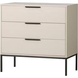 Kommode Woood, B:94cm H:93cm T:52cm, beige, FSC-zertifiziertes Massivholz, Wohnzimmer, Sideboards, "Adam FSC-Kiefernholz geb&uuml;rstet mit Metallgriffen,