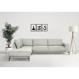 Ecksofa OTTO HOME, B:289cm H:85cm T:210cm, braun, 100% Polyester, Wohnzimmer, Sofas, "OLAND Flachgewebe L-Form, B: 289 cm, Skandi-Design", Struktur,