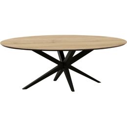 Esstisch OMG DESIGN, B:250cm H:77cm T:128cm, braun, Tische, "Wellington", Hochwertige Melamin-Tischplatte mit Metallgestell