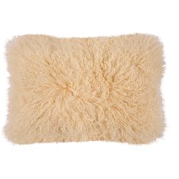Dekokissen Pad, B:30cm L:50cm, beige, Lammfell, Polyester, Dekokissen_Sitzkissen_Kissenh&uuml;llen, "GLORY, Kissenh&uuml;lle", echtes Lammfell, extravagant und