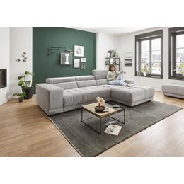 Ecksofa DIE PLANBAR, B:303cm H:75cm T:190cm, grau, 88% Polyester; 12% Polyamid, Wohnzimmer, Sofas, "MP-IN15053 L-Form schmaler Schenkel", wahlweise