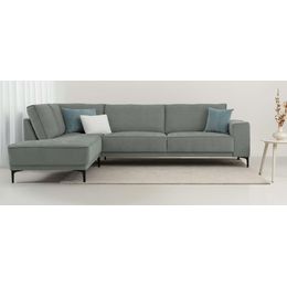 Ecksofa OTTO HOME, B:289cm H:85cm T:210cm, grau, 100% Polyester, Wohnzimmer, Sofas, "OLAND Struktur fein L-Form, B: 289 cm, Skandi-Design", Struktur,
