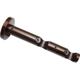 Tr&auml;ger Gardinia, B:2cm L:8cm, braun, Gardinenstangenhalterungen, "Doppel-Kombitr&auml;ger offen", Serie Einzelprogramm Chicago &Oslash; 20 mm