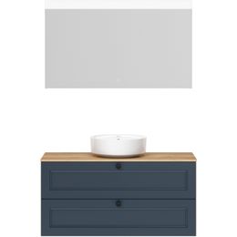 Badm&ouml;bel-Set Nobilia, B:120cm H:184cm T:48,2cm, blau, Kastenm&ouml;bel-Sets, "Cascada", vormontiert, mit Soft-Close, in vier Breiten