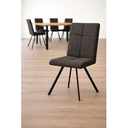 Esszimmerstuhl Home Affaire, B:44cm H:87,5cm T:53cm, braun, Holzwerkstoff, Metall, Polyester, St&uuml;hle, "Mia Essstuhl, Wohnstuhl, Polsterstuhl,