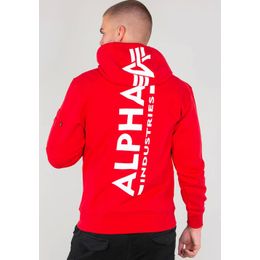 Herren Kapuzensweatshirt "BACK PRINT HOODY", rot, Gr. XXL, Alpha Industries, bedruckt, angeraute Sweatware, Obermaterial: 80% Baumwolle, 20%