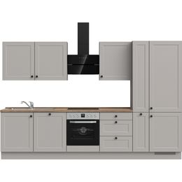 K&uuml;chenzeile Nobilia, B:330,3cm H:216,6cm T:60cm, grau, Komplettk&uuml;chen-Sets, ""Cascada II", NEU: individuell anpassbar mit gratis Profi-Beratung",