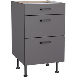 Unterschrank KOCHSTATION, B:50cm H:87cm T:58,4cm, grau, K&uuml;che, Schr&auml;nke, "KS-Paula"