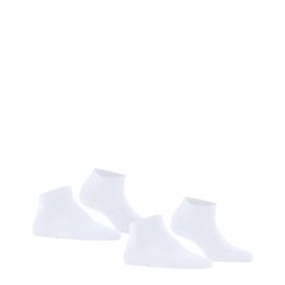 Falke Damen Sneakersocken "Happy 2-Pack", Gr. 35, wei&szlig;, Obermaterial: 83% Baumwolle CO. 16% Polyamid PA. 1% Elasthan EL., glatt, Socken