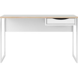 Schreibtisch Home Affaire, B:130cm H:76,5cm T:48,4cm, wei&szlig;, B&uuml;ro, Tische, "Plus", mit vielen Stauraumm&ouml;glichkeiten, zeitloses Design