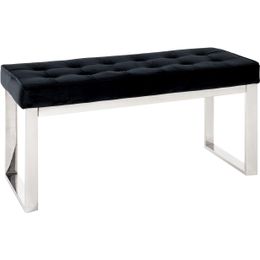 Bank HAKU, B:100cm H:48cm T:41cm, schwarz, Metall, Esszimmer, Sitzb&auml;nke, "Flurbank, Garderobenbank, Sitzbank", rechteckig - aus Metall Silber - B/T/H