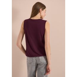 Cecil Damen Tr&auml;gertopsweet grape rot, Gr. XXL, unifarben, Web, 50% Baumwolle, 50% Modal, Tops, mit femininem V-Ausschnitt