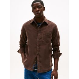 Tommy Jeans Herren Langarmhemd "TJM BABY CORD"schwarz walnut, Gr. XXXL, Web, Obermaterial: 100% Baumwolle, Hemden, Kentkragen, regular fit
