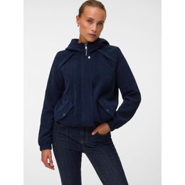 V&eacute;ro Moda VERO MODA Damen Parka "VMDEBRAZOA SHORT PARKA NOOS", blau, Gr. L, unifarben, Web, Obermaterial: 100% Polyester, Jacken, Kunstfaser, mit Kapuze