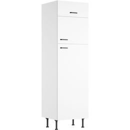 K&uuml;hlumbauschrank KOCHSTATION, B:60cm H:211,8cm T:58,4cm, wei&szlig;, Schr&auml;nke, "KS-Paula", 60 cm breit, 211 cm hoch, mit 1 Klappe, 2 T&uuml;ren verlascht