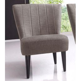 Cocktailsessel OTTO HOME, B:65cm H:88cm T:78cm, braun, Struktur ( 85% Polyester, 15% Viscose ), Sessel, "Jan", mit Wellenunterfederung, Massivholzf&uuml;&szlig;e
