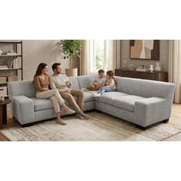Ecksofa OTTO HOME, B:249cm H:74cm T:214cm, grau, 90% Polyester, 10% Nylon, Wohnzimmer, Sofas, "Faxxe 249 x 214 cm, auch mit Schlaffunktion", aus