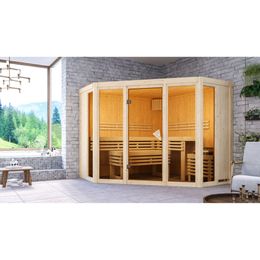 Karibu Sauna 'Aurelia 2' naturbelassen mit bronzierter T&uuml;r 231 x 231 x 198 cm