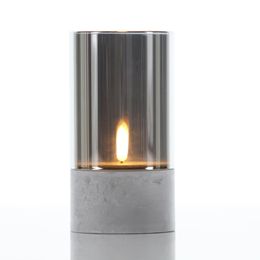 Flower-Power LED-Kerze 'Gracia' gro&szlig; 8,5 x 8,5 x 15,5 cm