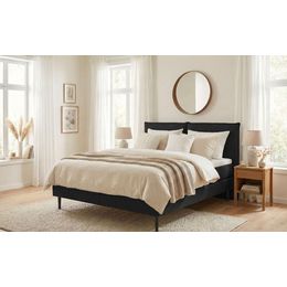 Bett, B:200cm H:113cm L:209cm, schwarz, LeGer Home by Lena Gercke, 95% Polyester, 5% Nylon, Schlafzimmer, Betten, "ERIK Boxbett mit