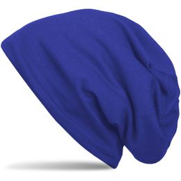 styleBREAKER Herren Beanie "Unifarbene Beanie M&uuml;tze mit Fleece", blau, Modisch, 50% Viskose CV. 50% Polyester PES., M&uuml;tzen