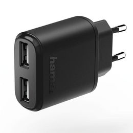 Hama Ladeger&auml;t schwarz 2-fach USB-A 12 W