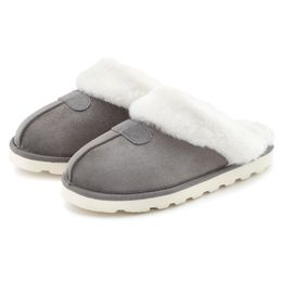 Damen Pantolette "Pl&uuml;sch Hausschuh, Pantoffeln, Clogs, Schlappen, Hausschuh", VIVANCE DREAMS BY LASCANA, Gr. 38, grau, Obermaterial: 80%